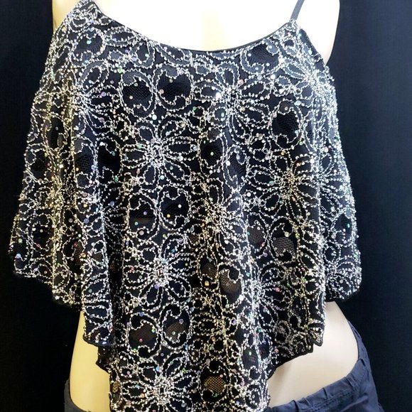 Body Central | Tops | Body Central Handkerchief Hem Blingy Crop Top ...